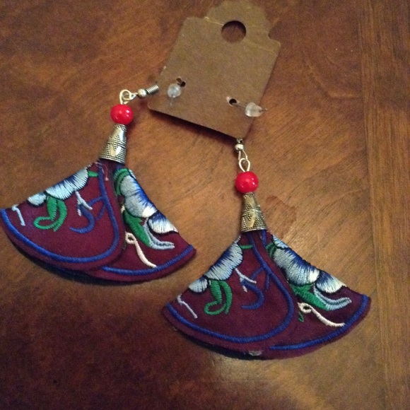 Jewelry | Fancy Embroidered Earrings | Poshmark